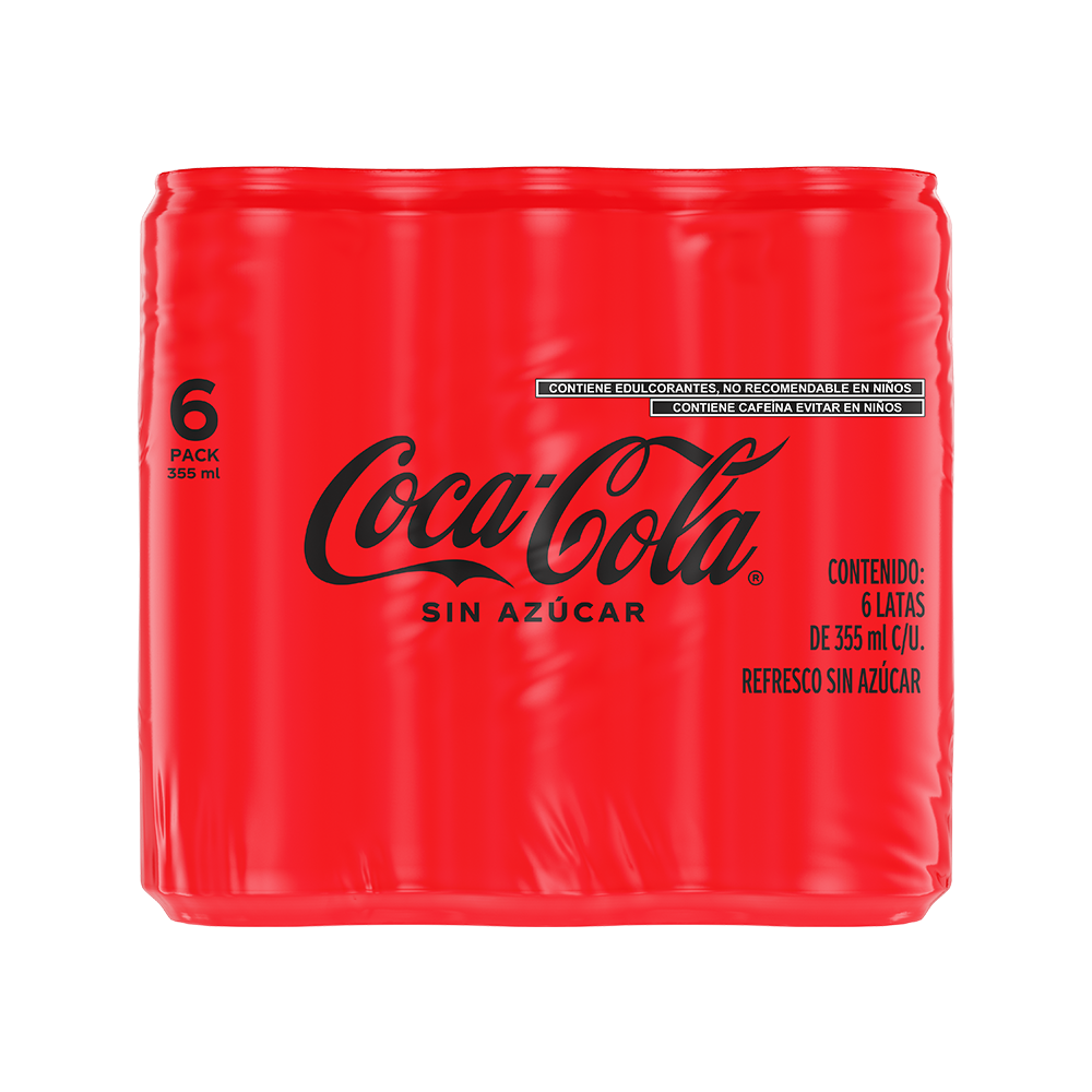 Refresco Coca Cola sin azúcar de 355 ml c/u